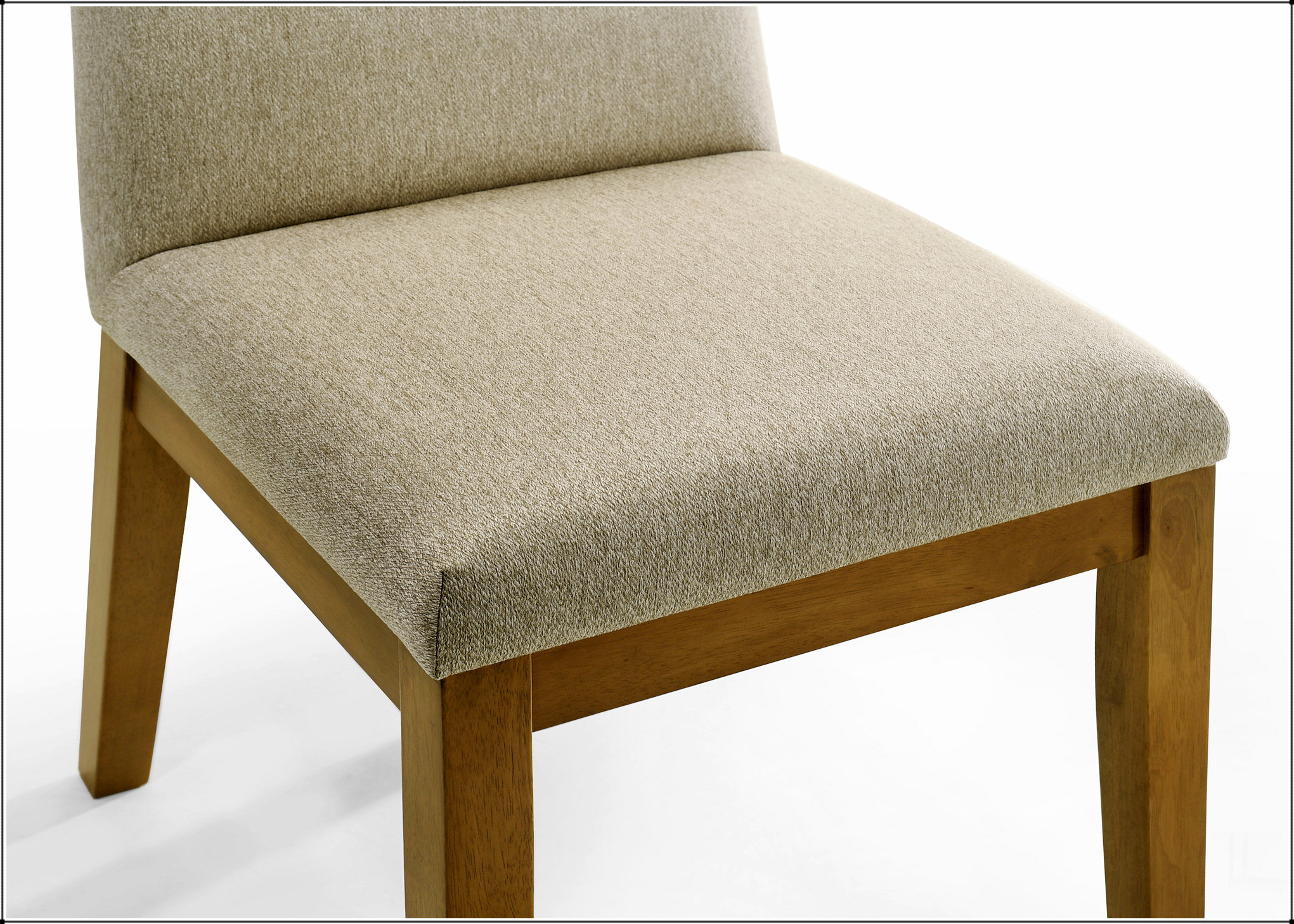 George Oliver Jasper Set of 2 Driftwood Finish Contemporary Beige Fabric 19"W Dining Chair | Wayfair